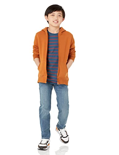 Amazon Essentials Boys' Fleece Zip-Up Hoodie Sweatshirt, Black, X-Small