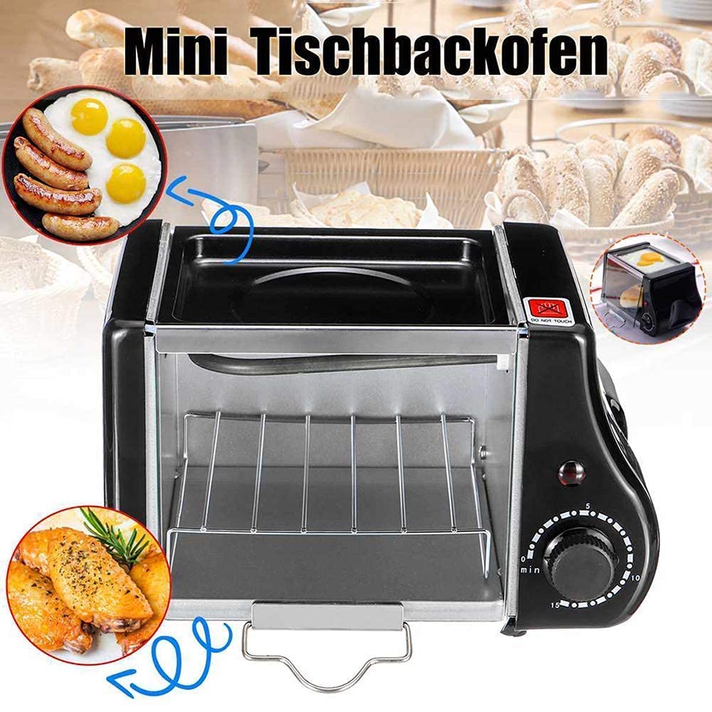 220 v 220W 2pcs Baking Pan 1.5L Mini Toaster Bread,Electric Oven Baking Frying Pan Eggs Omelette Kitchen Pizzas Bread Fries Cake