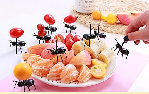 36 Pcs Fruit Forks Bistro Cocktail Forks Tasting Appetizer Forks Set Mini Cake Forks, Cute Ants Design (Ant)