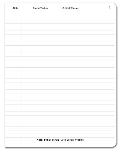 BookFactory Note Taking Notebook/Student Note Taker Carbonless Notebook, 50 Sets of 8 1/2" x 11" Pages - 100 Sheets Total - [Wire-O Bound] (LOG-050-7CW-D (NoteTaking))