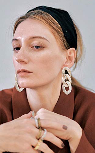 Acrylic Drop Dangle Earrings Chunky Long Link Chain Dangle Earrings Statement Geometric Resin Paperclip Chain Drop Dangling Earrings for Women