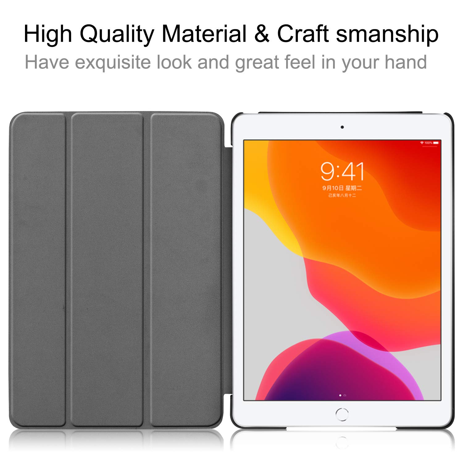 TiKeDa Case for iPad 9th/8th/7th Generation,iPad 10.2 2021/2020/2019,Slim Stand Hard Back Protective Smart Cover Case for iPad 9th 8th 7th Gen 10.2 (White)