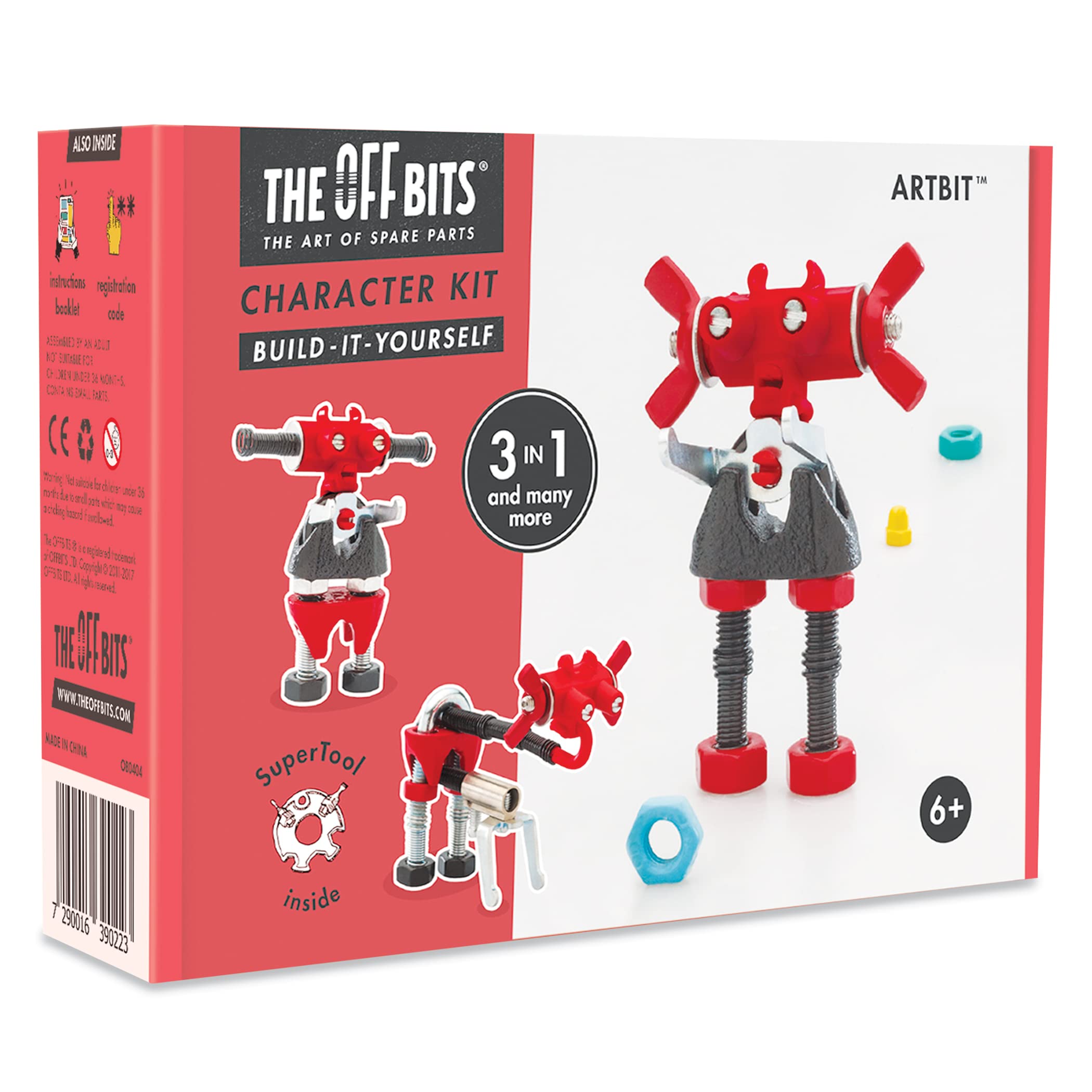 Collections Etc The Offbits Art of Spare Parts 3-in-1 Robot Building Toy Kit