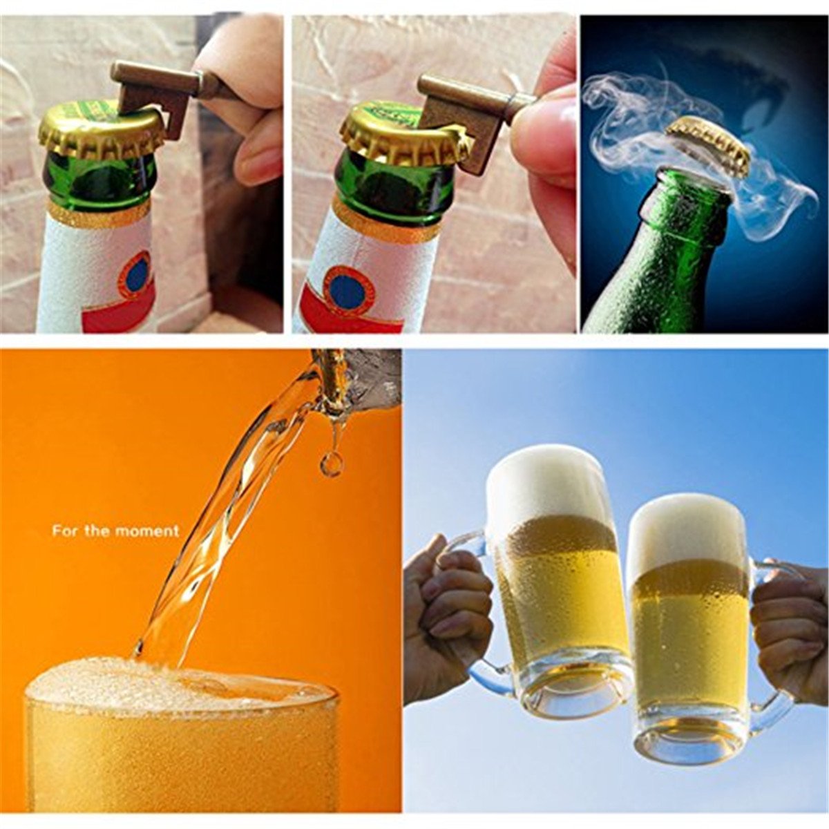 50pcs Copper Skeleton Key Beer Bottle Opener With 100 Pcs Blank Card and 98 Feet Hemp Rope for Wedding Party Favors (mixed 5 styles copper)