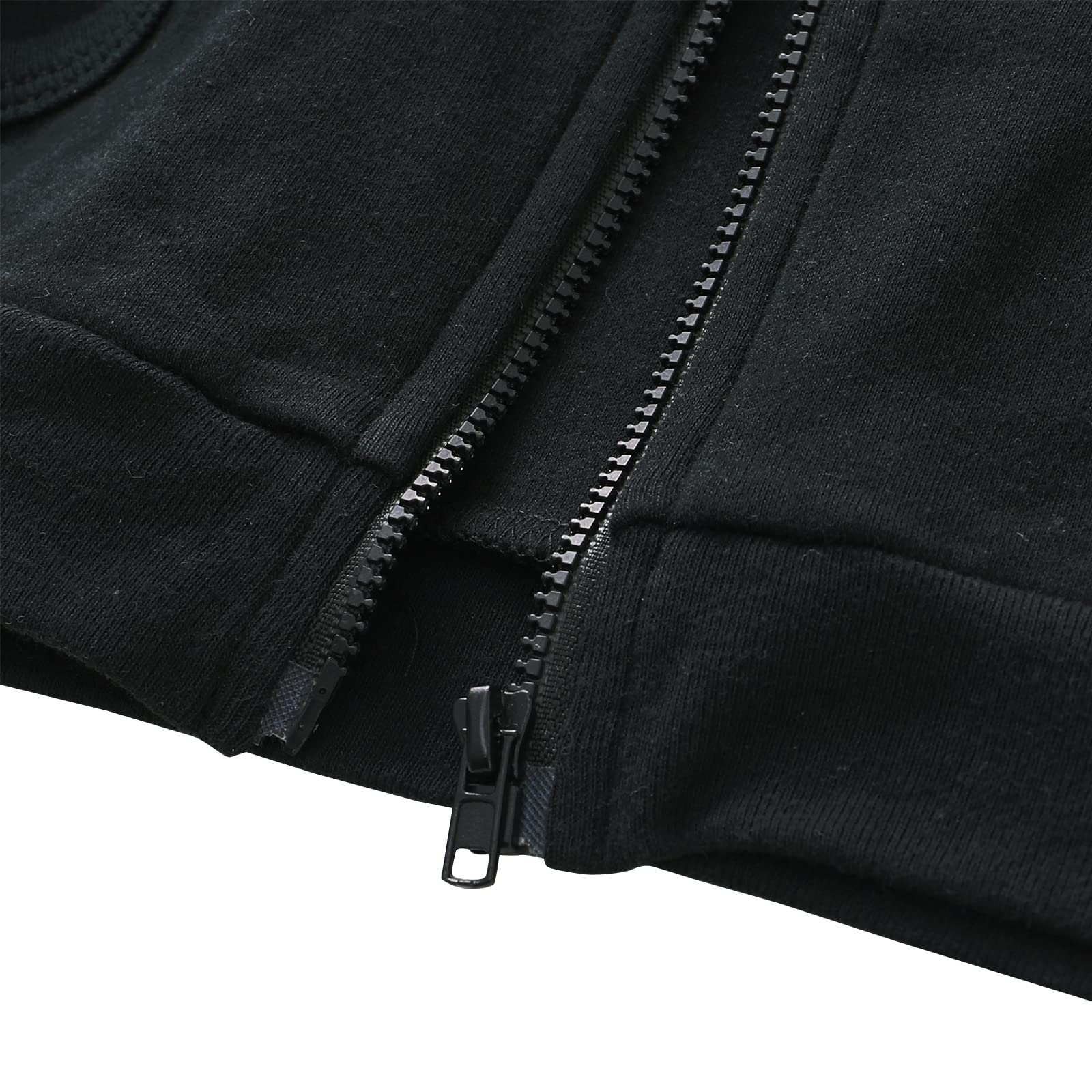 ROMPERINBOX Unisex Solid Baby Sweatshirts Hoodies, Lightweight Full Zip-up Jackets Coat 0-24 Months (Black, 3-6 Months)