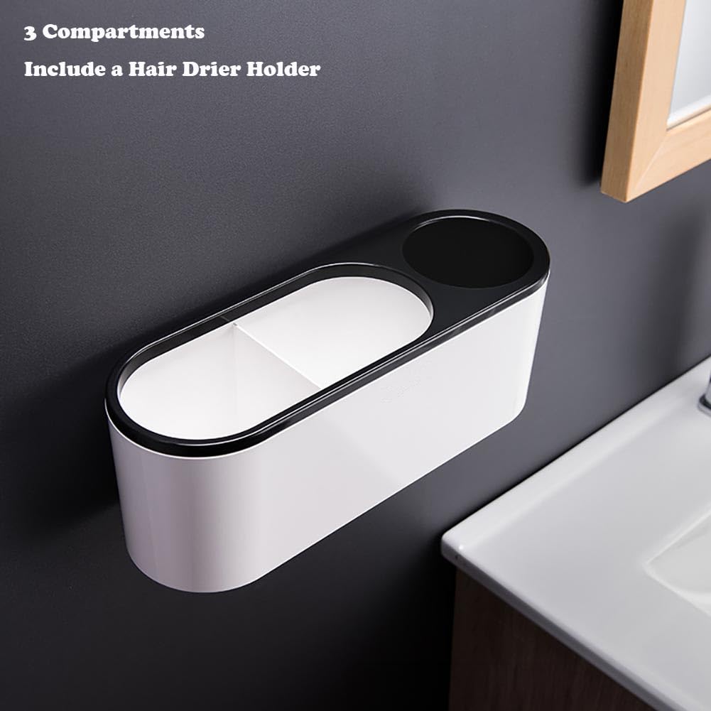 lzzch1219 Hair Tool Organizer, Hair Dryer Blower Curling Iron Brush Holder, Bathroom Under Cabinet Boor, Wall Mount Storage for Straightener Tool