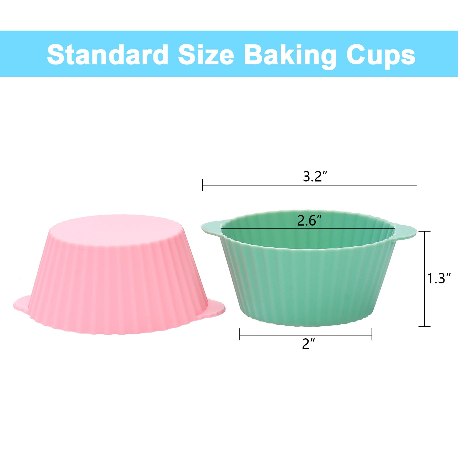 24Pcs Silicone Lunch Box Dividers Bento Box Accessories Silicone Cupcake Liners, Reusable Round Baking Cups Silicone Muffin Liners with 10pcs Food Picks and 24pcs Spoon