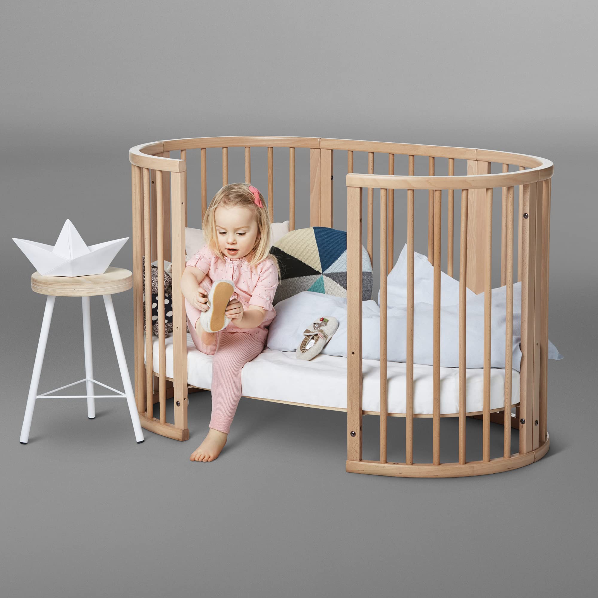 Stokke Sleepi Fitted Sheet, Powder Blue - Soft Sheets for Sweet Dreams - Made for Stokke Sleepi Crib/Bed - 100% Fine Cotton Percale - Washable