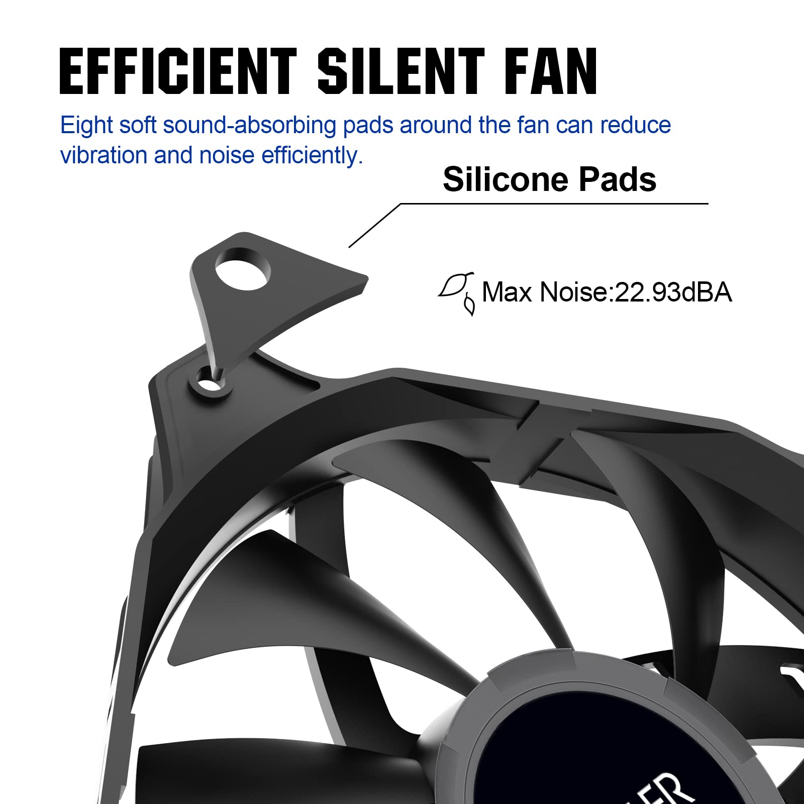 PCCOOLER 120mm Case Fans, DN120 120mm PC Fan 3 Pack Dark Night Series, High Performance Cooling PC Fan - Efficient Hydraulic Bearing - 1200 RPM Low Vibration, Computer Fans 120mm Fan for CPU Cooler