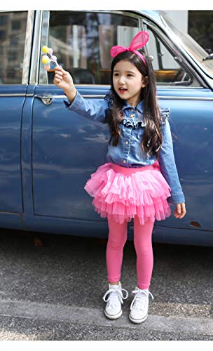 Baby Toddler Girls' Tutu Leggings Tulle Ruffle Skirted Pants 2-6T Rose Red
