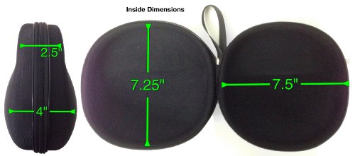 CASEBUDi Large Hard Headphone Case | Compatible with Sony, Sennheiser, Beats & More | Black Ballistic Nylon