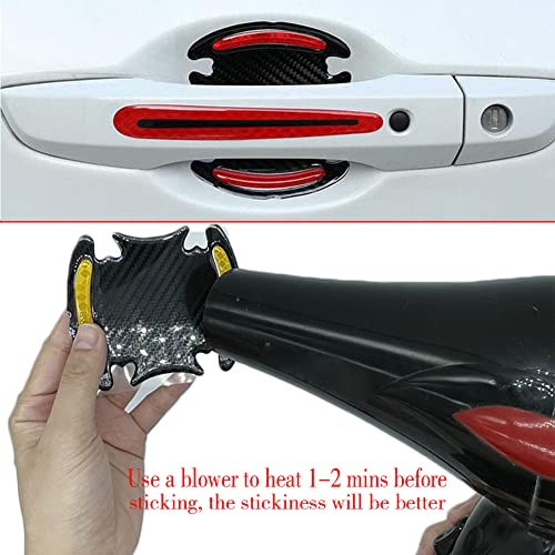 WindCar Car Door Handle Reflective Stickers Universal Auto Door Handle Scratch Cover Guard Protective Film Pad with Safety Reflective Strips 8 Pack (Diamond White)
