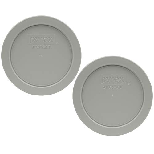 Pyrex Bundle - 2 Items: 7200-PC 2-Cup Jet Gray Plastic Food Storage Lids Made in the USA