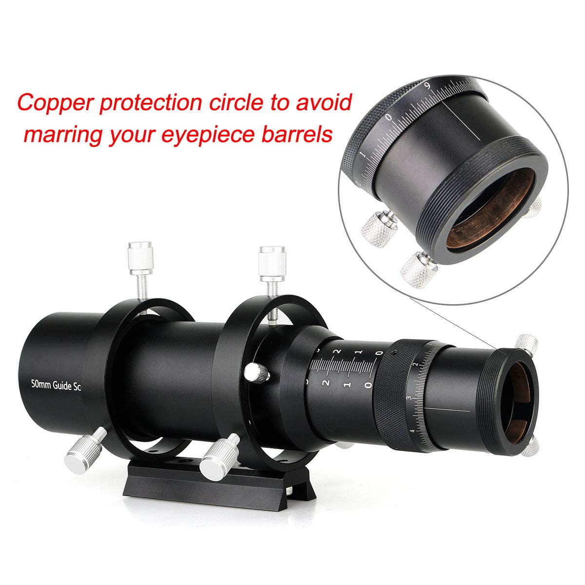 SVBONY SV106 Guide Scope with Helical Focuser Finder and Guide Scope Multi-Use for Astronomical Telescope (50mm)