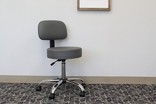 Boss Office Products Chairs Executive Seating, Grey & Be Well Medical Spa Professional Adjustable Drafting Stool with Back, Grey