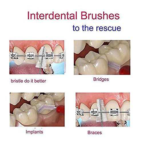 N Noble One 50Pcs Interdental Slim Brushes 0.7-1.2mm Dental Brushes Between Teeth Gum Flosser Picks Tooth Cleaning Tools for Children and Adult