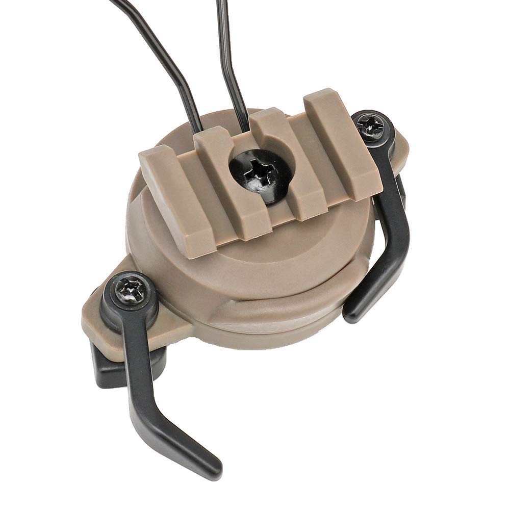 ACTIONUNION Airsoft Tactical Fast Helmet Rotatable Arc Rail Headset Adapter Kit (Tan)