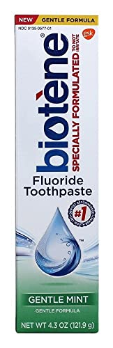 Biotene Gentle Mint Toothpaste 4.3 Ounce, (5 Pack)