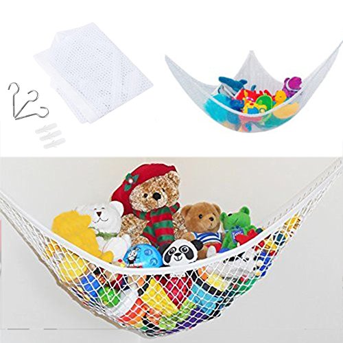 FANFA Toy Hammock Baby Animals Large Stuffed Nursery Bedding Bedroom Towels Organize Dolls 25lbs Kids Tidy Teddy Storage Soft Net Childs Organizer Mesh