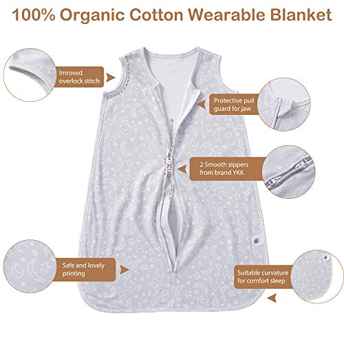 MioRico 1.0 Tog Sleep Sack for Babies 0-6 Months | Lightweight and Soft Wearable Blanket for Babies 3-6 Months | Organic Infant Sleeping Bag with 2-Way Zip