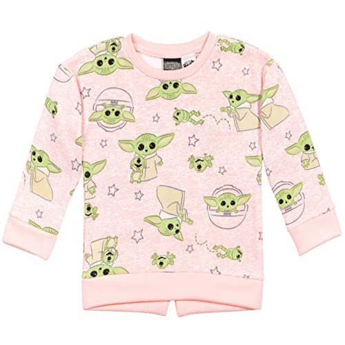 STAR WARS The Mandalorian The Child Toddler Girls Fleece Sweatshirt Legging Set Pink/Green 5T