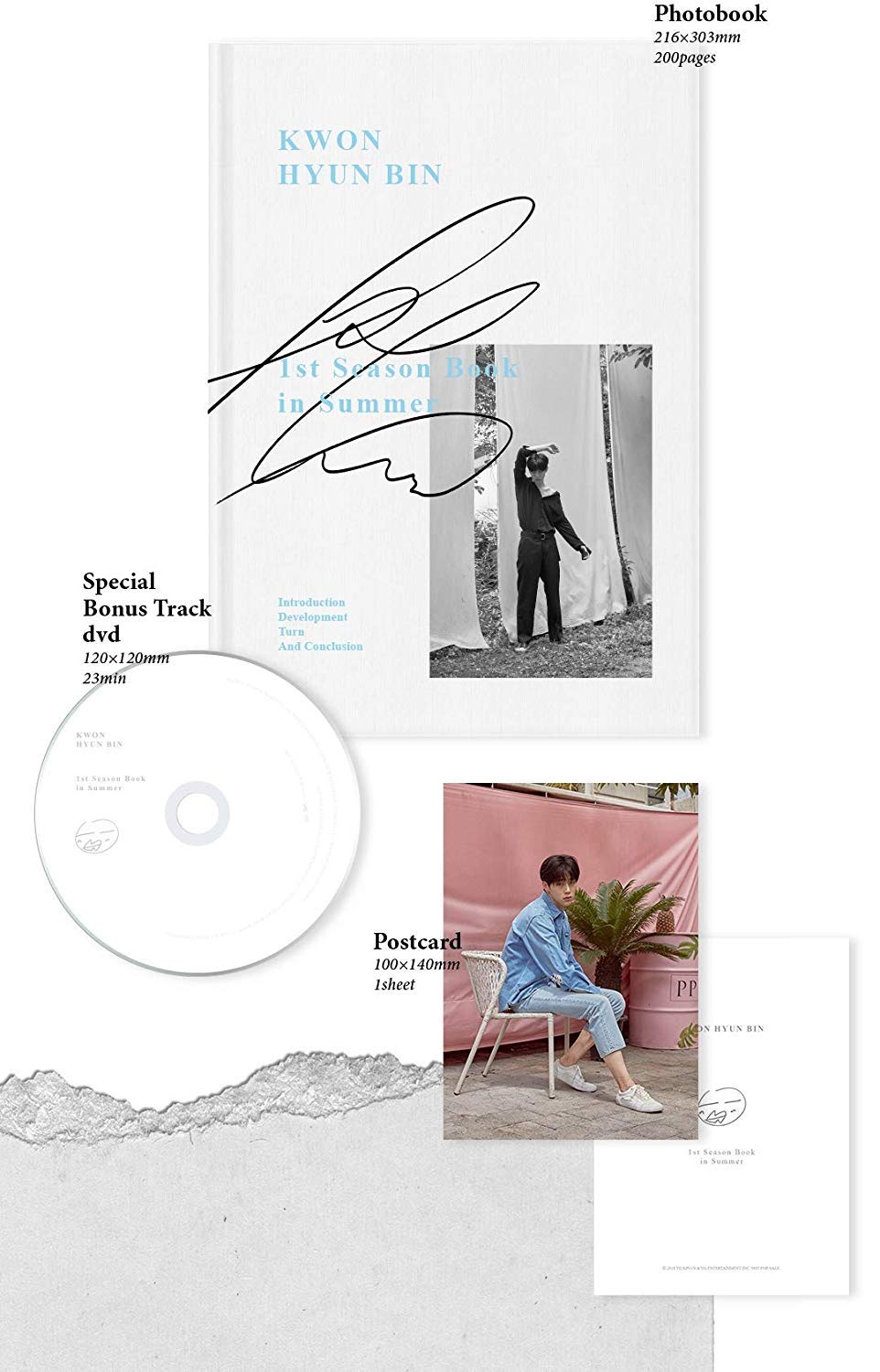 Music & New Kwon Hyun BIN - 1st Season Book in Summer Photobook+DVD+Postcard+2Photocards