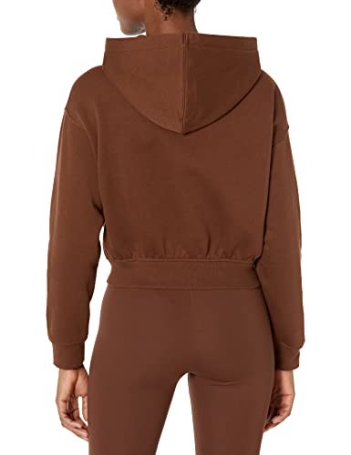 Amazon Essentials Women's Crop Hoodie Sweatshirt (Available in Plus Size), Deep Brown, Medium