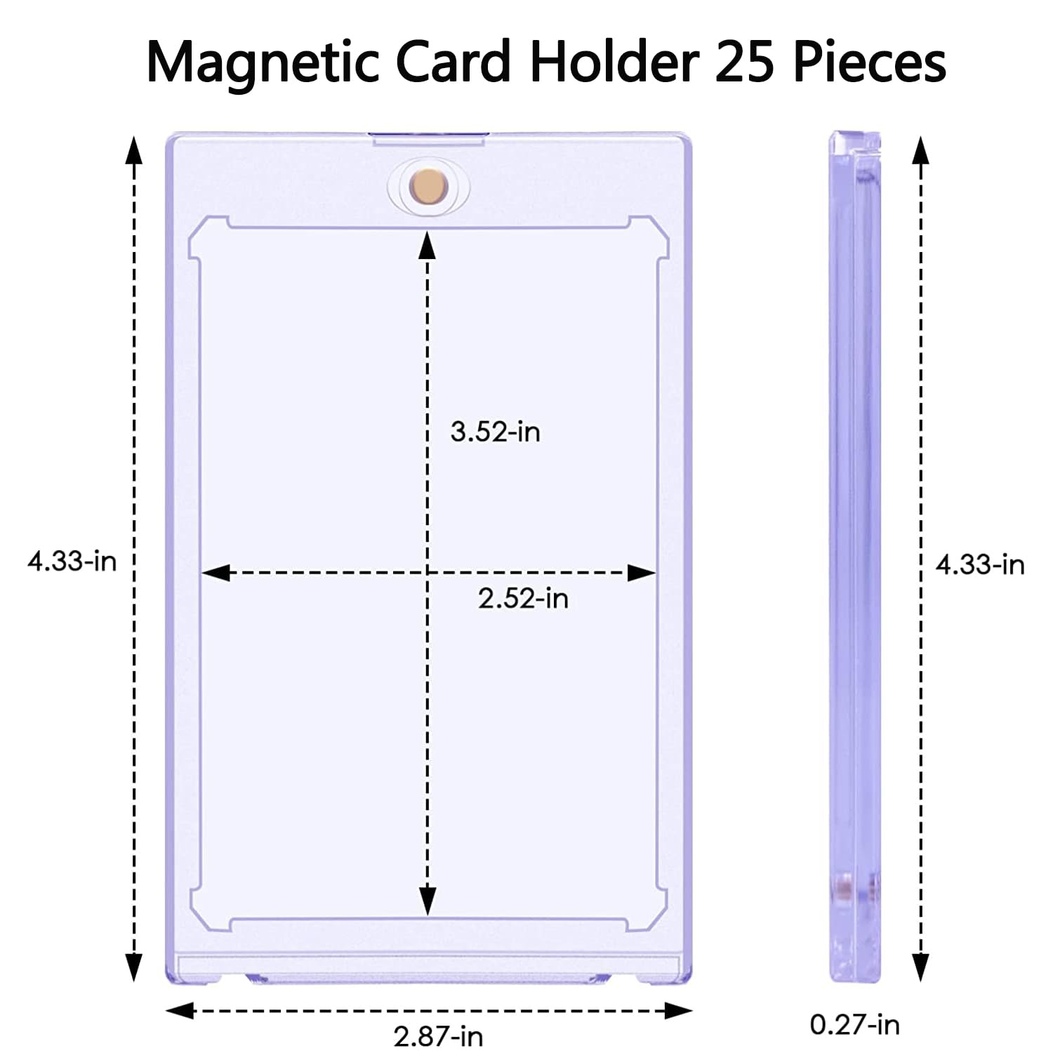 25 ct Magnetic Card Holder 35pt, Card case Holder for Trading Cards,Card Protectors Hard Plastic, Card Sleeves Display case for Baseball Card Sports Cards
