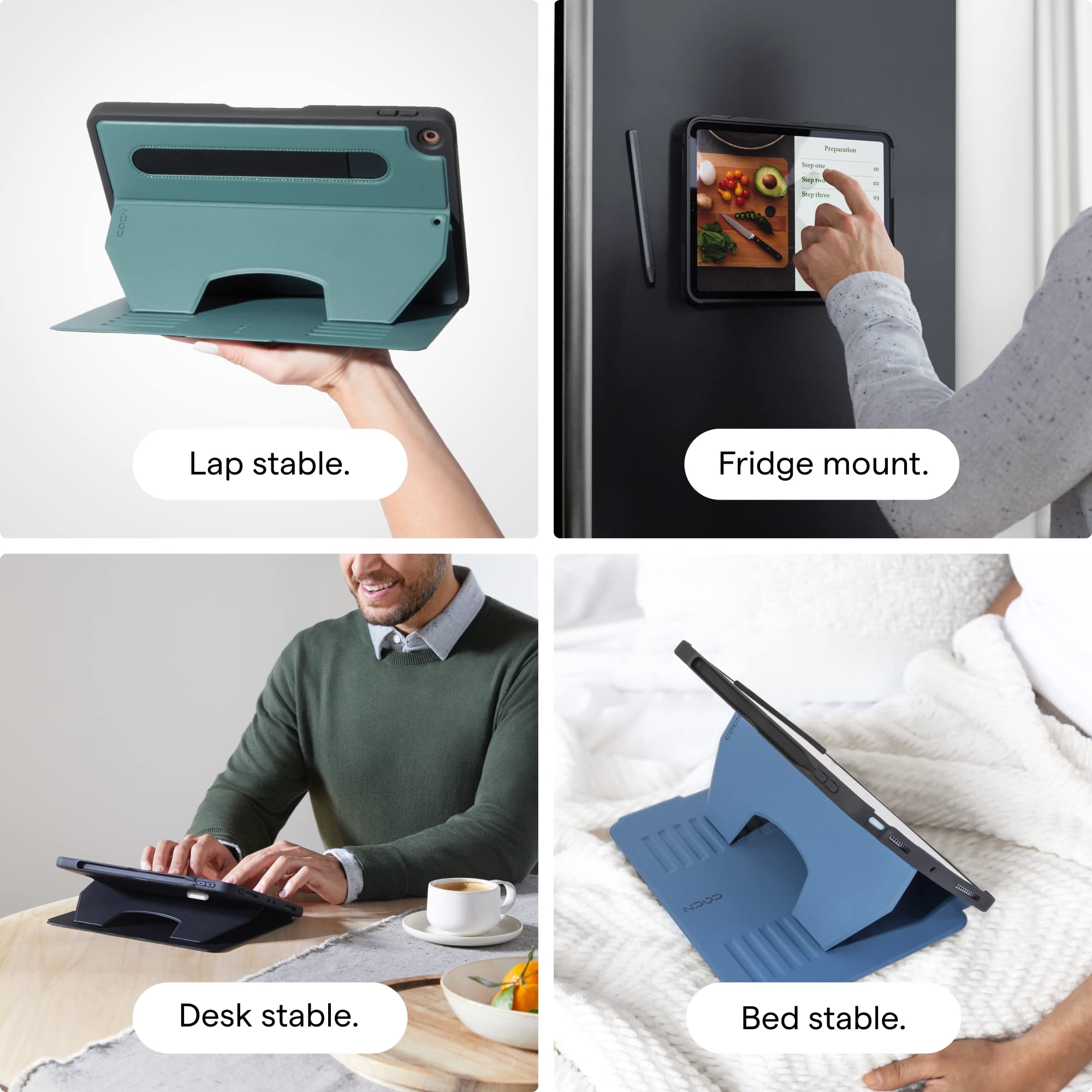ZUGU CASE for 10.2 Inch iPad 7th / 8th / 9th Generation Case (2021/2020/2019), Protective, Thin, Sleek Design, Magnetic Stand, Sleep/Wake Cover, Magnetic Cover, Black