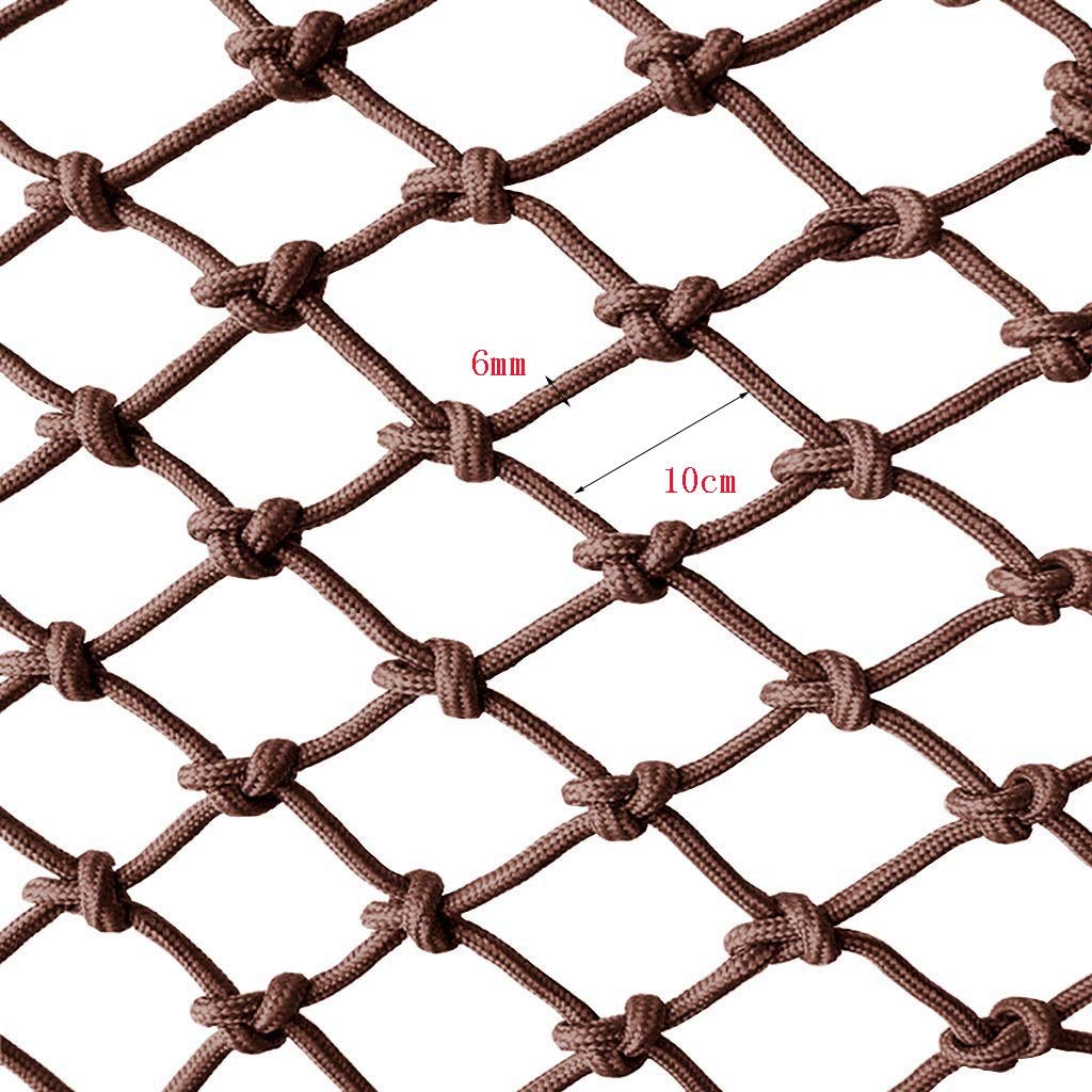 Protective Net Brown Nylon Net, Garden Decoration Net Balcony Safety Net Stairs Children Anti-Fall Net Kindergarten Protective Net Portable Fence Net Can Be Cut 1x2m3m4m (Size : 4 * 5M(13 * 16ft))