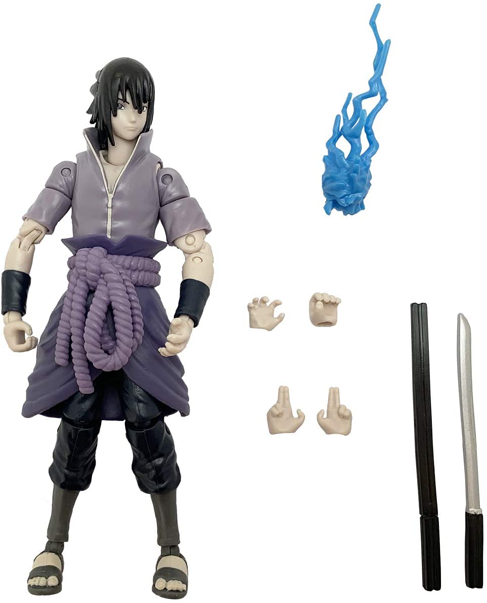 Bandai Naruto Anime Heroes Sasuke Uchiha Toy Action Figure Toy Bundle with 2 My Outlet Mall Stickers