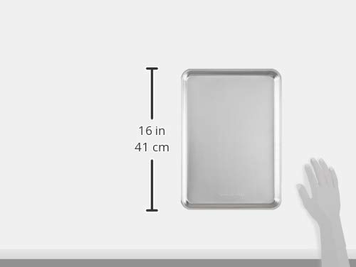 AmazonCommercial Aluminum Baking Sheet Pan, Jelly Roll Sheet, 15.1 x 10.6 Inch, Pack of 2