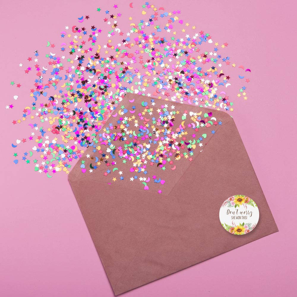 She Won This! Sunflower and Peony Thank You Customer Appreciation Sticker Labels for Small Businesses, 60 1.5" Circle Stickers by AmandaCreation, Great for Envelopes, Postcards, Direct Mail, & More!