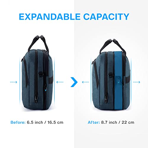 BAGSMART 17.3 Inch Laptop Bag, Expandable Computer Bag Laptop Briefcase Men Women,Laptop Shoulder Bag,Work Bag Business Travel Office, Dark Blue