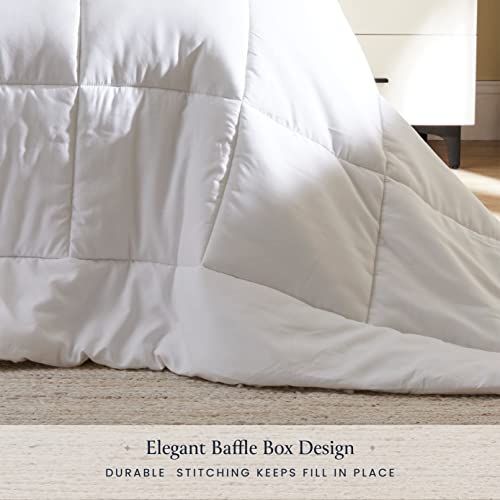 BELADOR White Comforter Duvet Insert Full Size Bed Comforter- All-Season Down Alternative Comforters, Mid-Plush Lightweight Comforter, Box Quilted Siliconized Fiberfill Oeko-Tex Hotel Comforter
