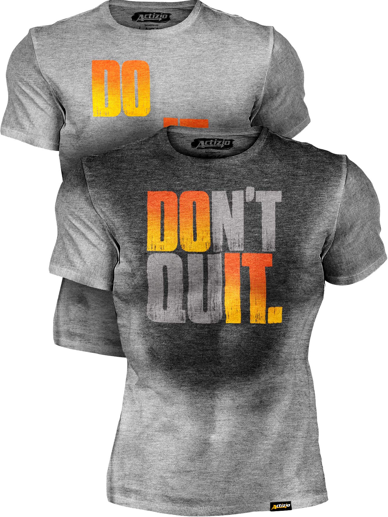 Actizio Men's Workout Shirt Cotton Fabric T-Shirt Short Sleeve Sweat Activated Motivational Exercise Gym Athletic Fit Moisture Wicking Fitness Shirt - Do It - Don't Quit (Size S)