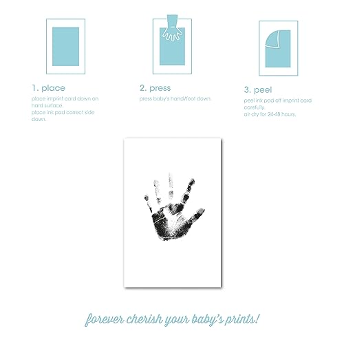 Little Pear Clean-Touch Babyprint Ink Pad, No Touch Ink Pad for Baby, Handprint or Footprint Keepsake, Black Ink