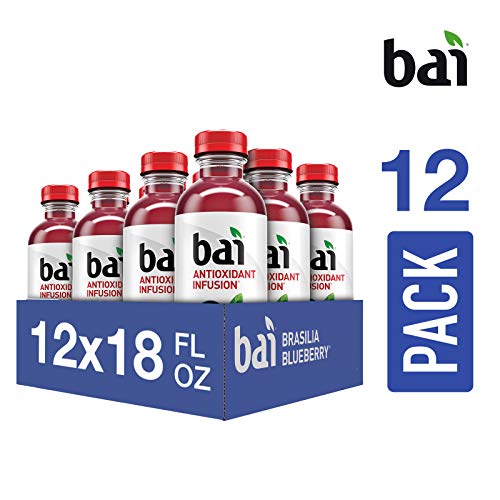 Bai Flavored Water, Brasilia Blueberry, Antioxidant Infused Drinks, 18 Fluid Ounce Bottles, 12 Count