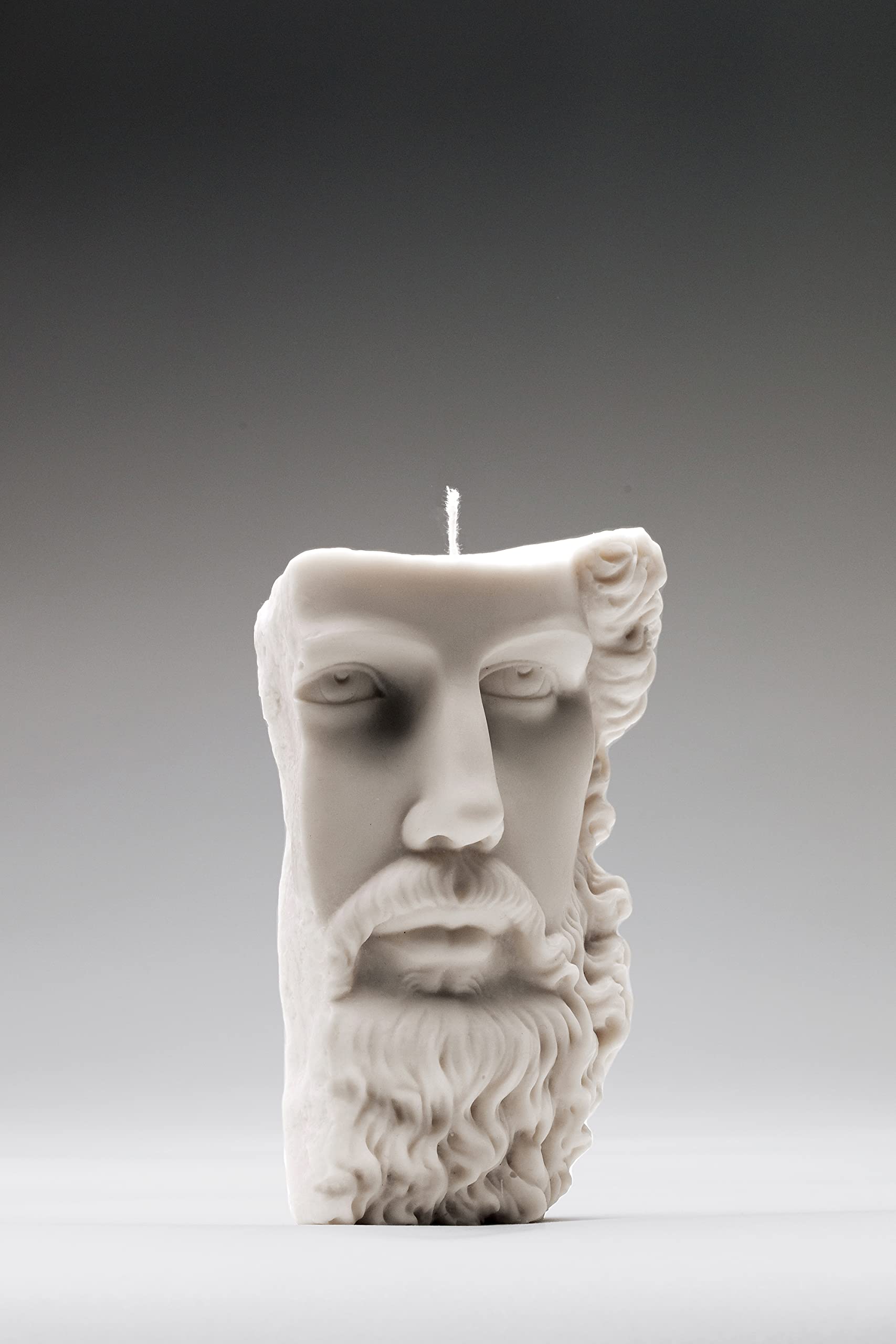 LAWA Greek Face Candle - Large Beautiful David Scented Soy Wax Pillar Candle Elegant Bubble Aesthetic Candle Housewarming Gift Home Room Shelf Decor Idea White