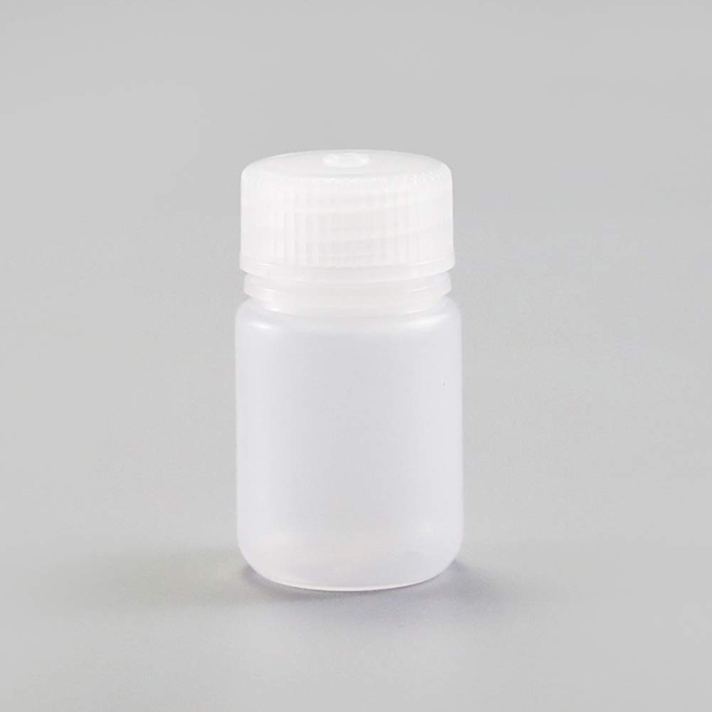 JRLGD PP Reagent Bottles Wide Mouth Plastic Transparent 30ml Lab Sample Bottles with Caps, Pack of 10
