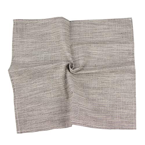 INFEI Vintage Grain Cotton Linen Blended Dinner Cloth Napkins - Set of 12 (17 x 17 inches) - for Events & Home Use (Brown)