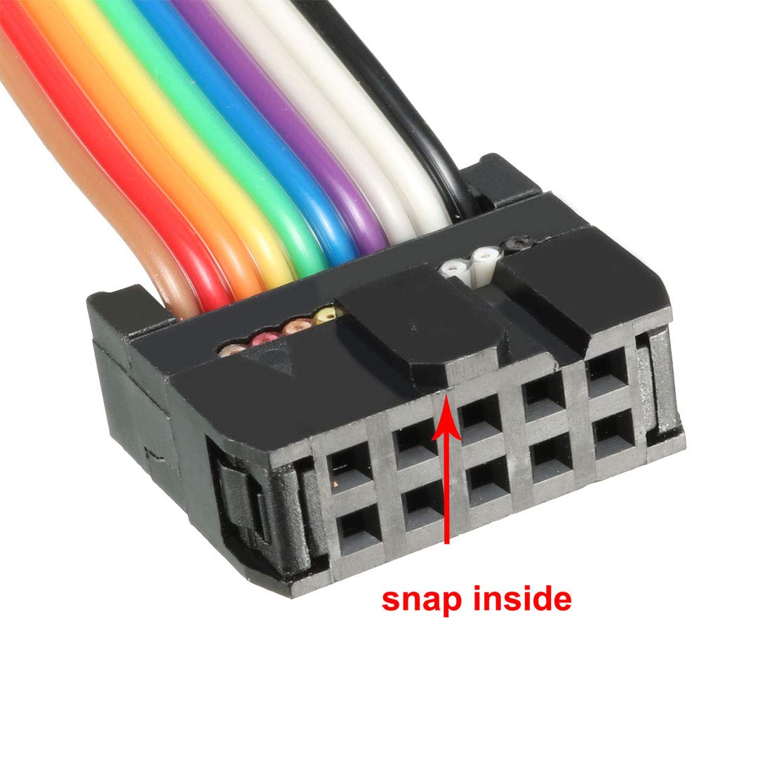 uxcell IDC Rainbow Wire Flat Ribbon Cable 10 Pins 128cm Length 2.54mm Pitch 2pcs Type-B