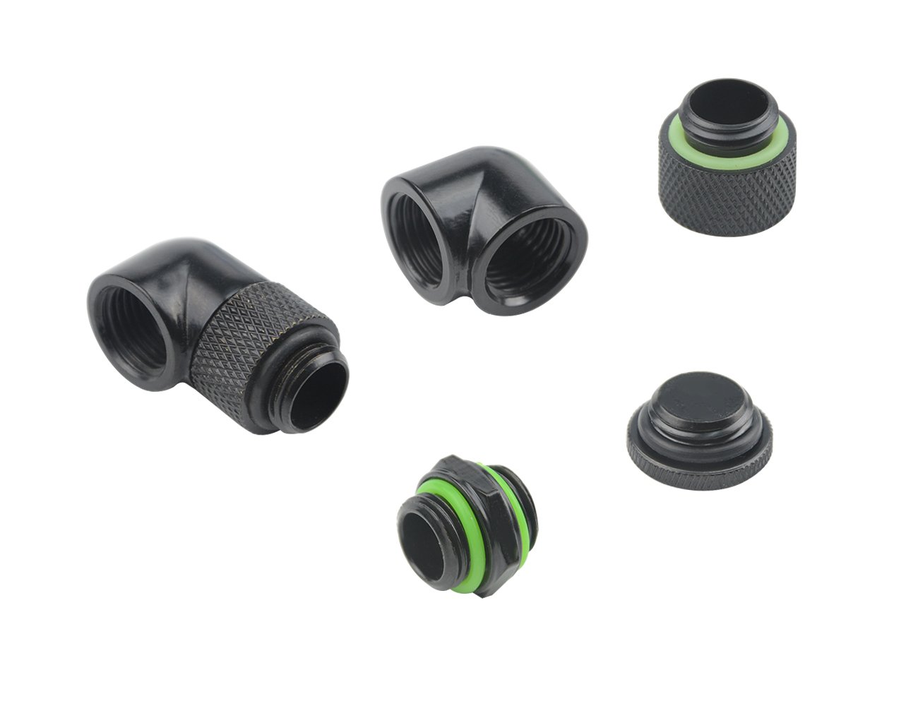 BXQINLENX 20 PCS Silver Chrome G1/4" Plug Fittings for Computer Water Cooling System (Black)