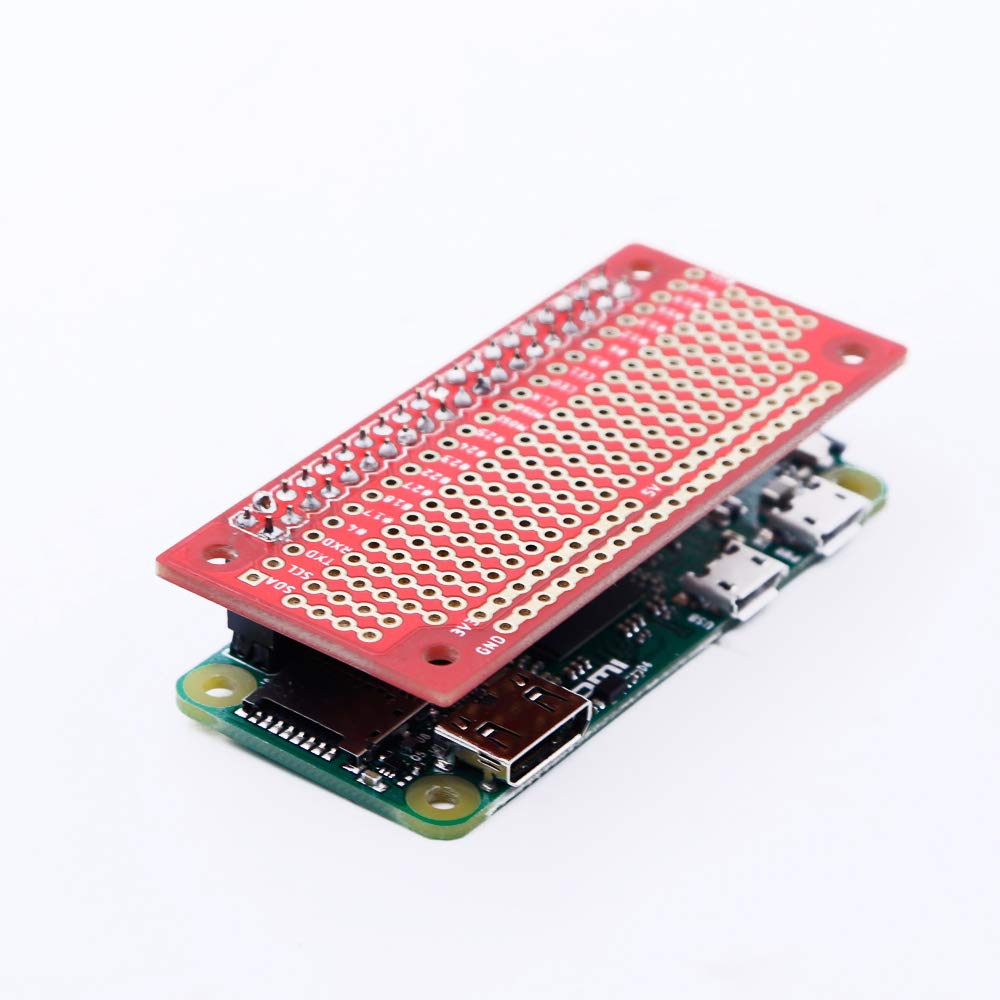 Treedix Compatible with Raspberry Pi Zero 2pcs GPIO Protoboard Breadboard HAT with Female Pin Connector PCB Prototyping Board (unwelding)