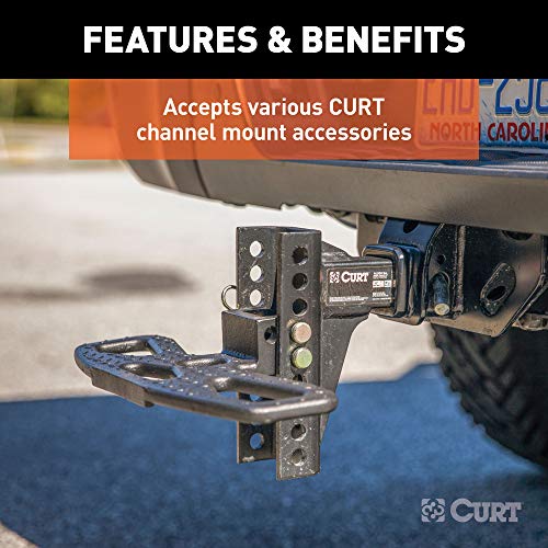 CURT 45907 Adjustable Pintle Hitch Combination, 2-Inch Receiver, 6-Inch Drop, 2-5/16-Inch Ball, 13,000 lbs, CARBIDE BLACK POWDER COAT