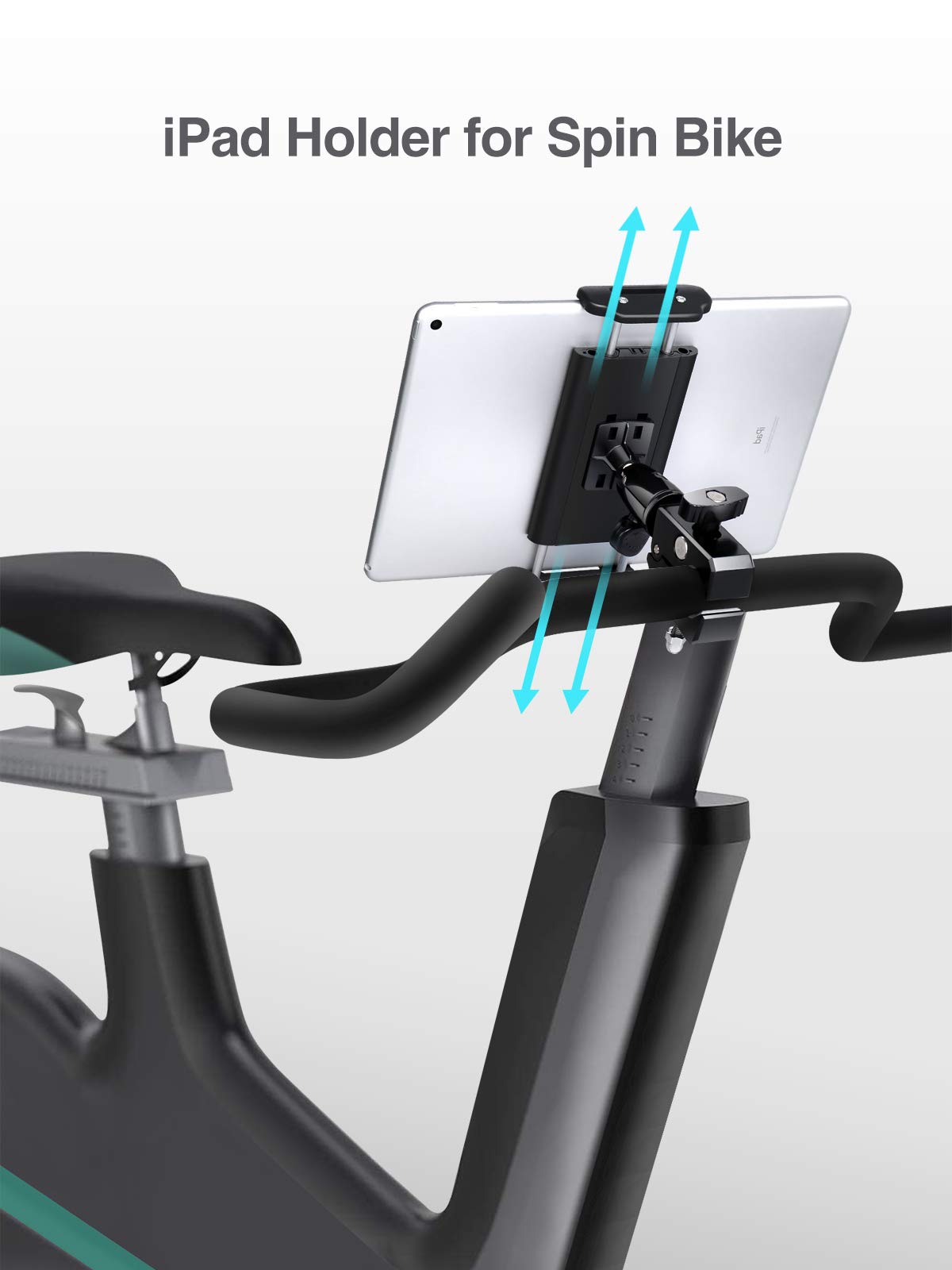 elitehood iPad Holder for Treadmill, Heavy Duty Tablet Holder for Stroller, iPad Bike Mount Compatible with 4.7-12 inches iPad, iPhone, Tablets and Cell Phones