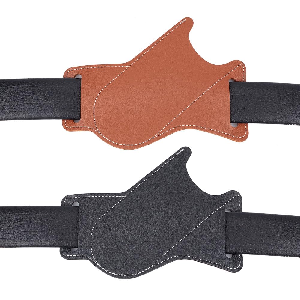 DELORIGIN 2pcs Leather Knife Sheath 2 Colors Belt Pocket Folding Knife Holder Belt Trapper Knife Carrier Pocket EDC Belt Knife Holster Open Top Knife Belt Sheath for Men Folding Knife Carrier Keys