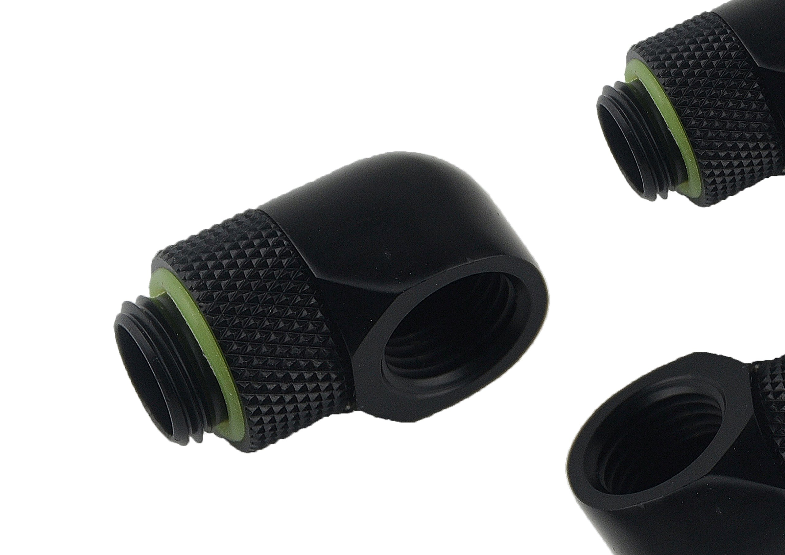 BXQINLENX Black G 1/4" Male to Female 90° Rotary Enhance Multi-Link Adapter Fitting for Computer Water Cooling System(4 PCS)