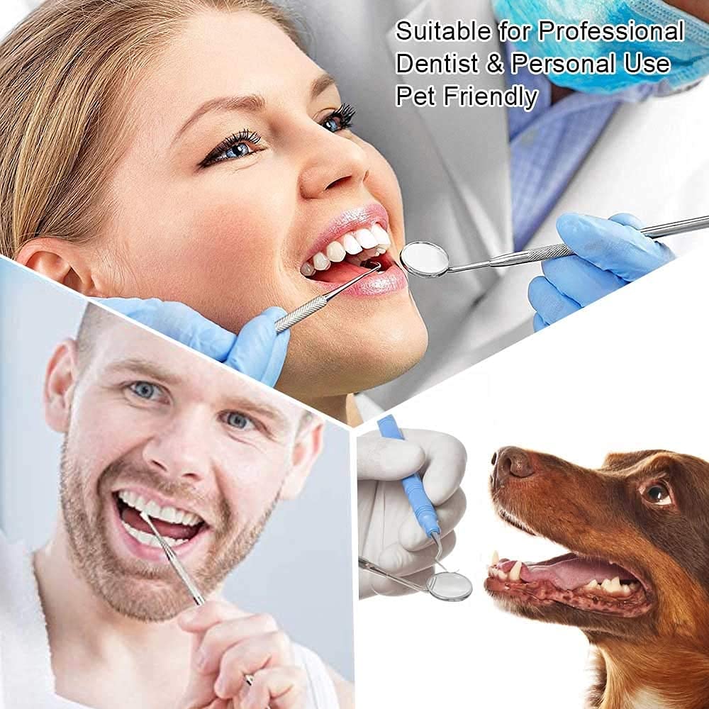 NYGEARZ Dental Examination Basic Instrument Kit Dental Mouth Mirror Tweezers Explorer | Stainless Steel College Teeth Cleaning Tools Plier Lucas Kit