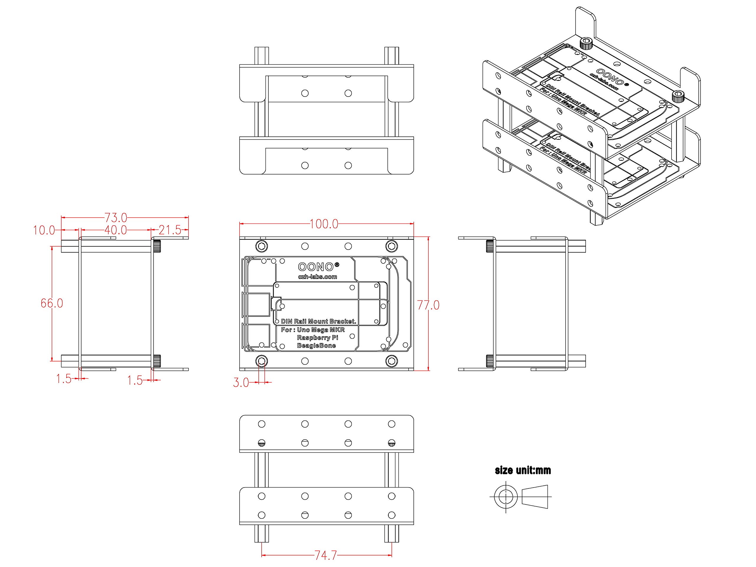 Semi-Enclosed Enclosure Kit for Raspberry Pi BeagleBone Arduino UNO Mega